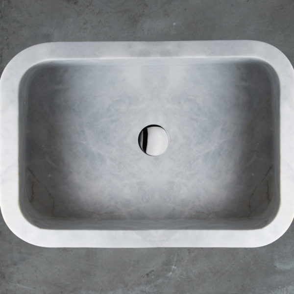 Lavabo rettangolare in marmo "Farm B GR" - Pietre di Rapolano